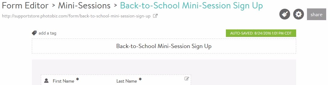 How can I set up a mini-session sign up in the Form Builder? - PhotoBiz ...