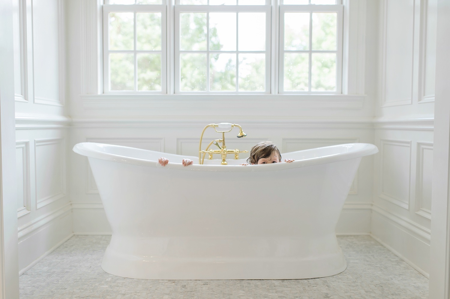 Modern Lifestyle Bathtub Portrait Session