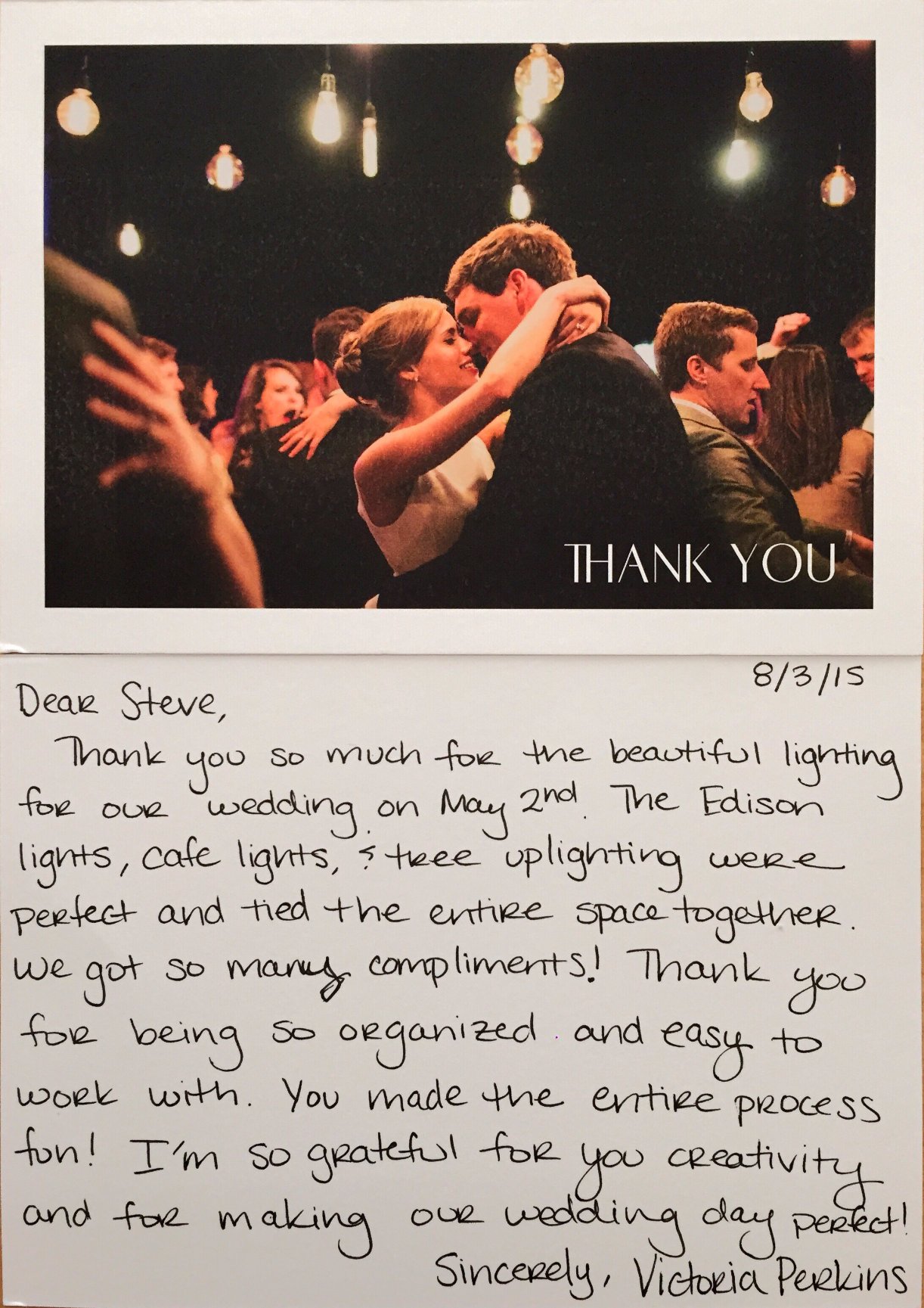 A wonderful Thank You letter to Metropolitan DJ event at Barron Bluff ...
