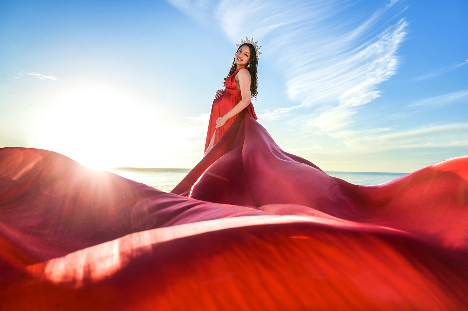 Exquisite Flying Dress Maternity Session, Bonita Beach Florida ...