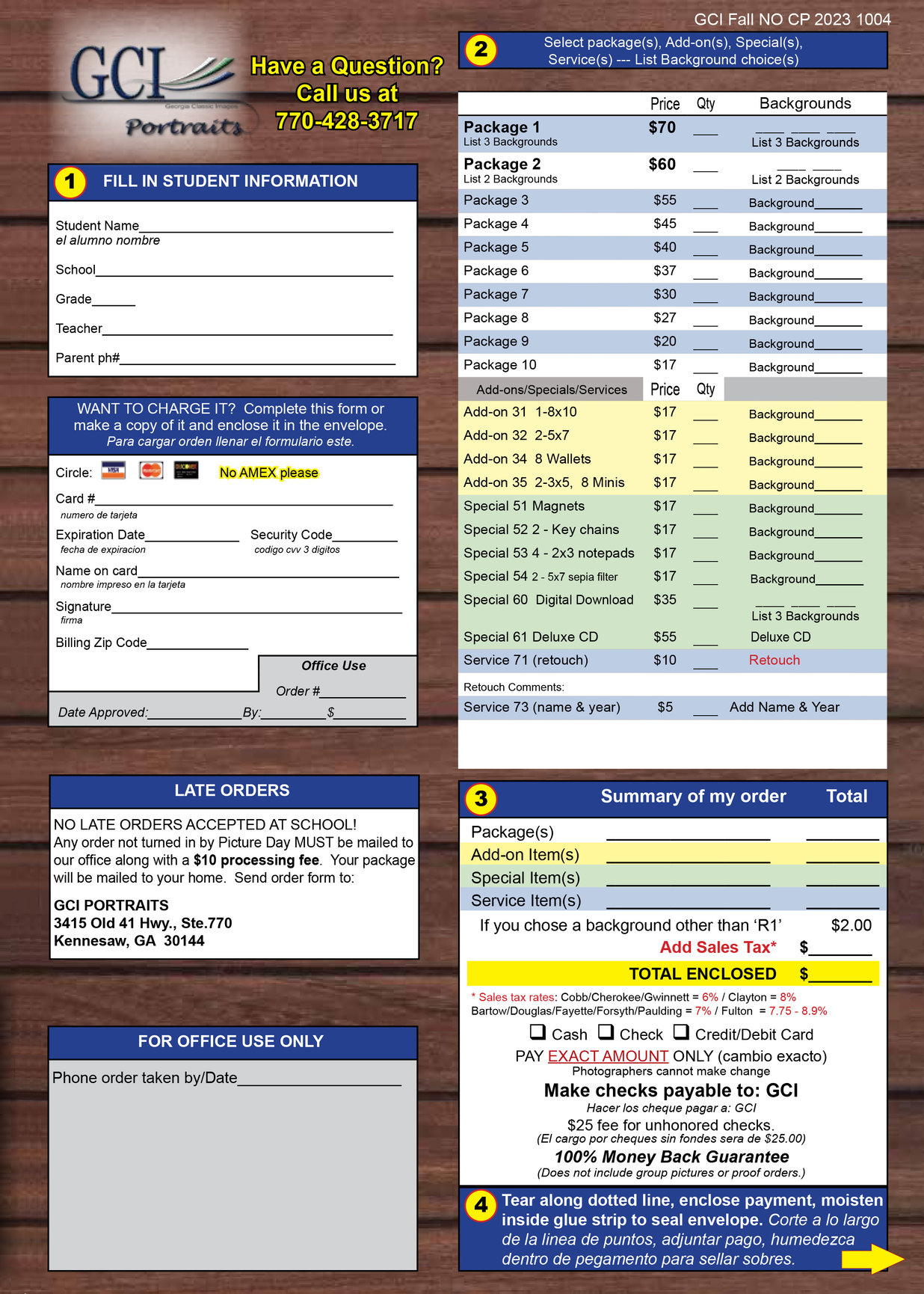 ORDER FORM - GCI Portraits