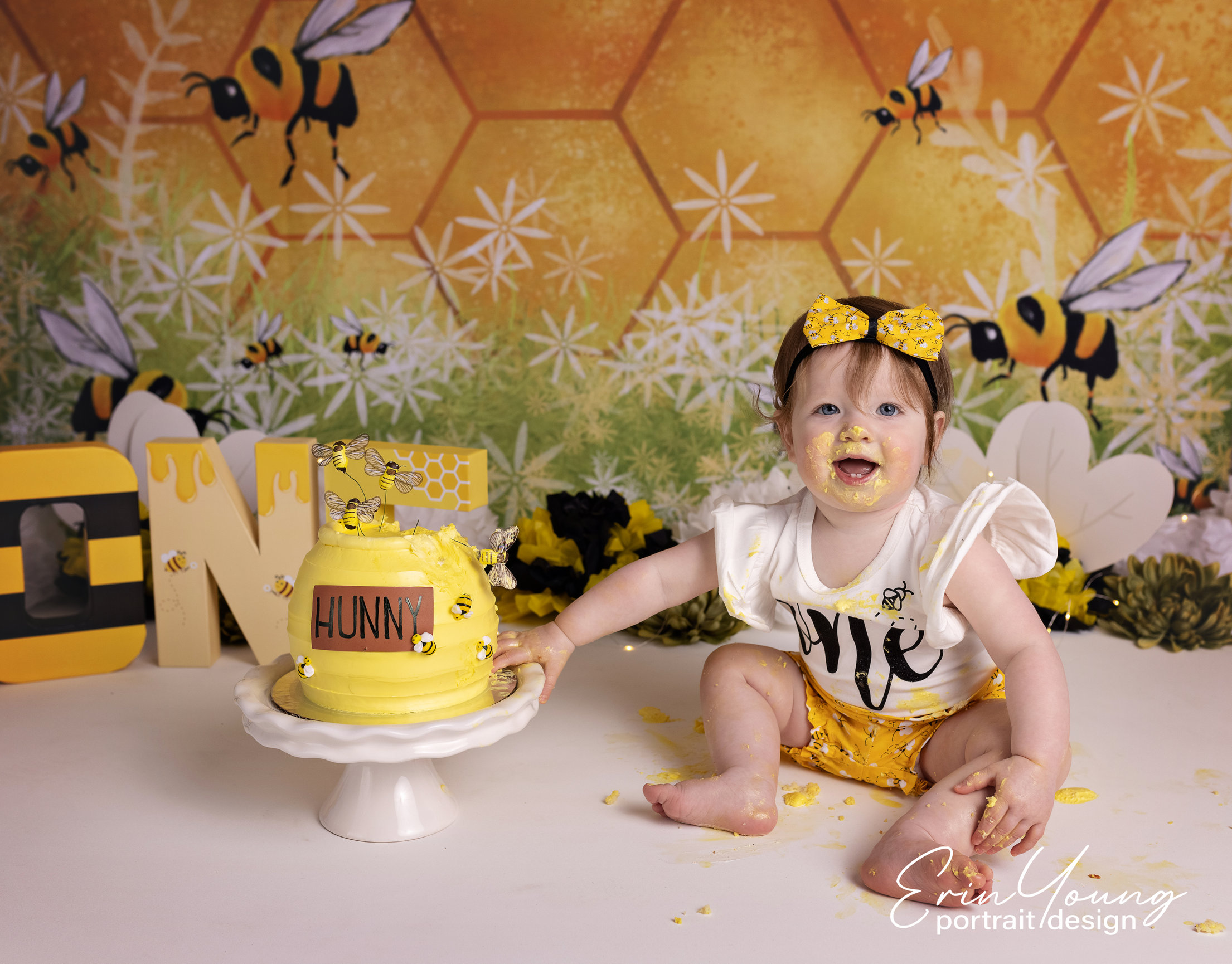 One Year Cake Smash Photos - Rochester, MN - Erin Young Portrait Design