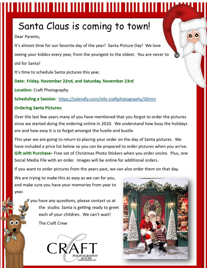 Santa Picture Information - Craft Photography