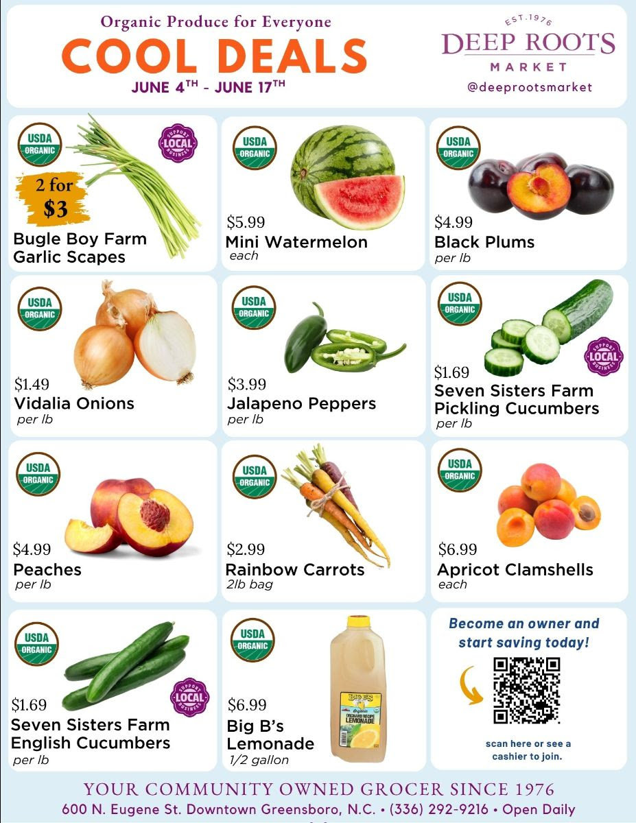 Weekly Sales - Deep Roots Market - Greensboro's Local Co-op Grocery & More