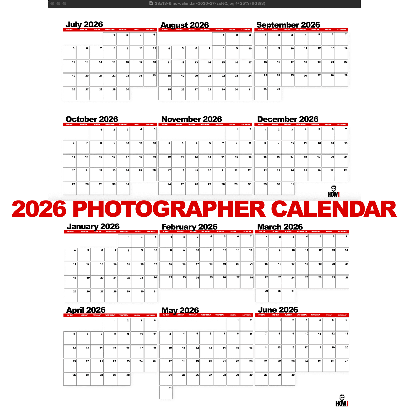 2026 PHOTOGRAPHER CALENDAR - Howie McCormick Photography
