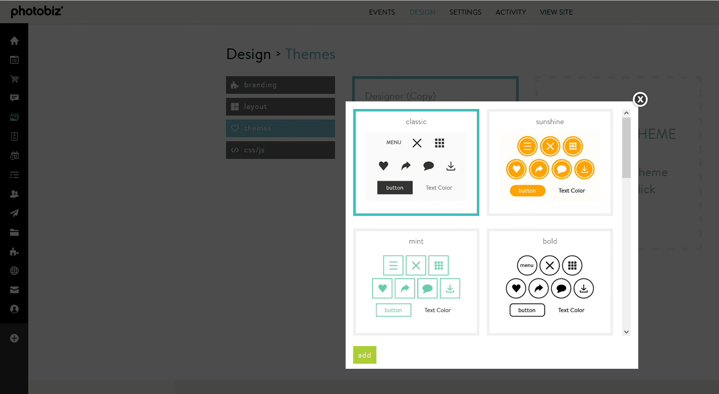 How can I customize the look of my Client Gallery events? - PhotoBiz Knowledge Base