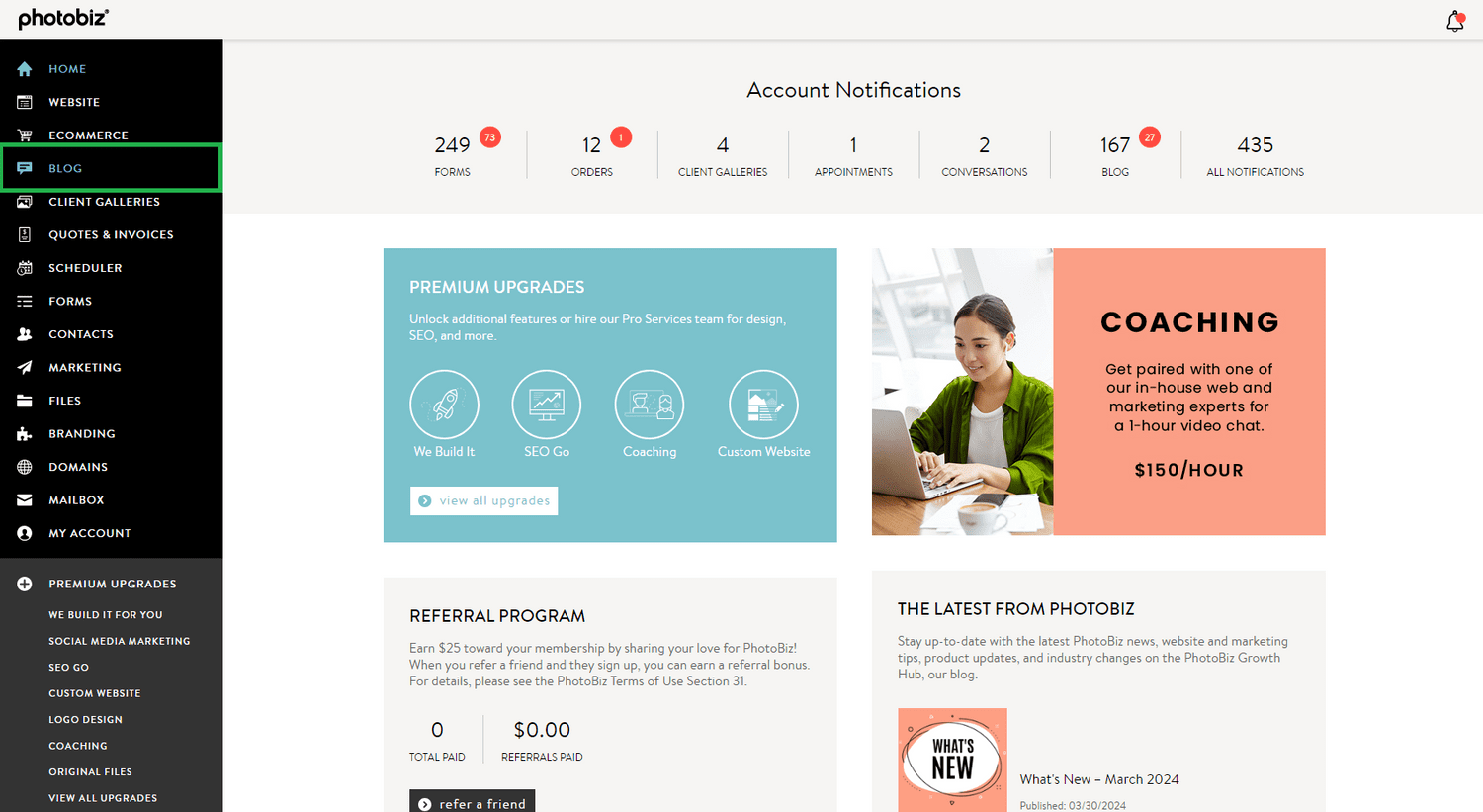 How To Search Blog Posts I've Published - PhotoBiz Knowledge Base