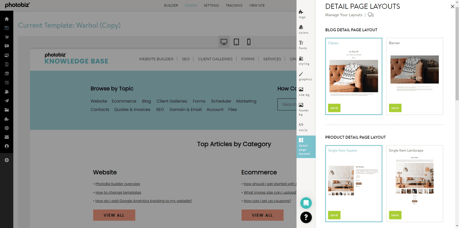 How To Customize Service Detail Layout - PhotoBiz Knowledge Base