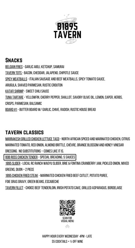 TAVERN MENUS - www.brasserie1895.com