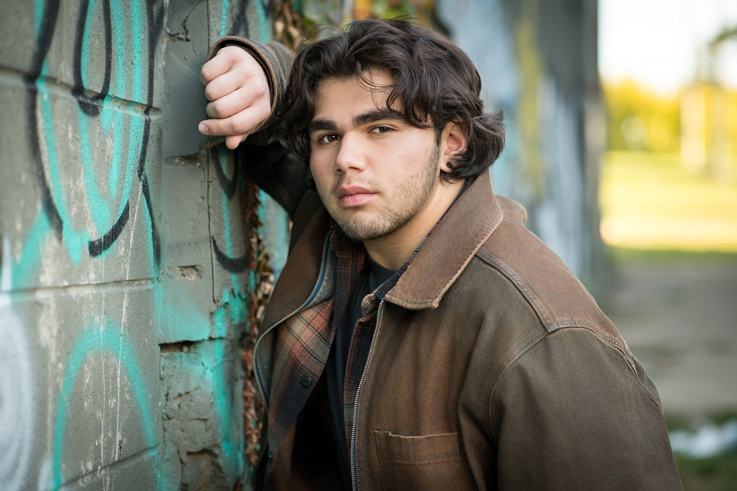 Senior Photos for Guys in Downtown Columbus - Grunge Style